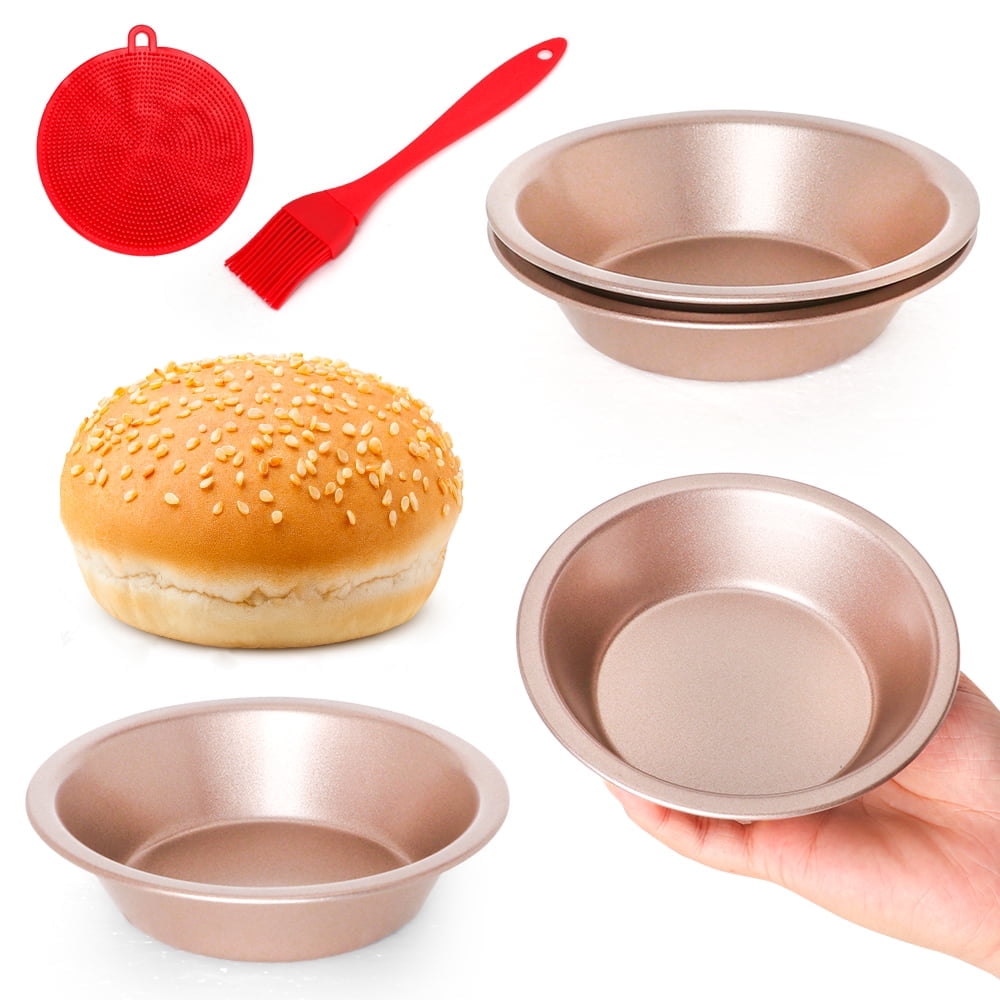 5 Inch Mini Pie Pans 4 Pack Pie Tins Gold, Carbon Steel Mini Tart Pan ...
