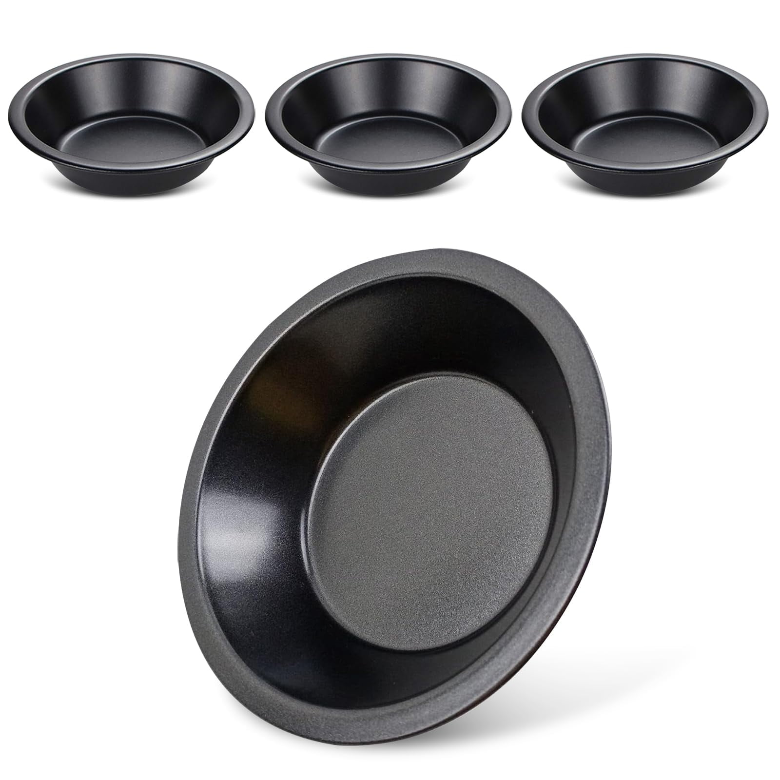 5 Inch Mini Pie Pans, Set of 4 Small Pie Plates, Nonstick Round ...
