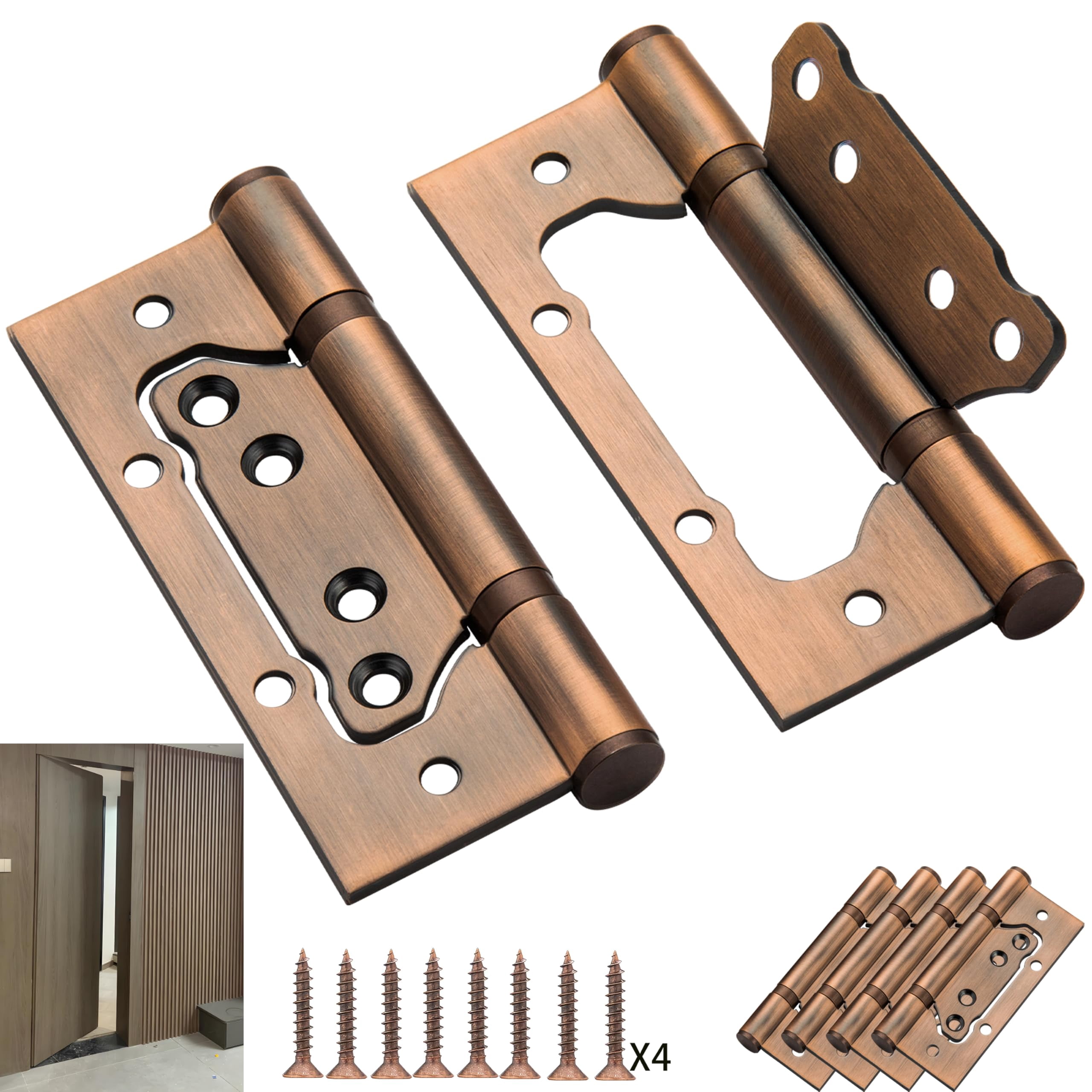 5 Inch No Mortise Door Hinges, Heavy-Duty 304 Stainless Steel Hinges ...