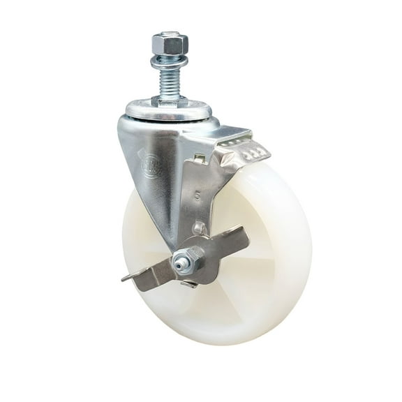3 Inch Hard Rubber Wheel Swivel 3/4 Inch Threaded Stem Caster with ...