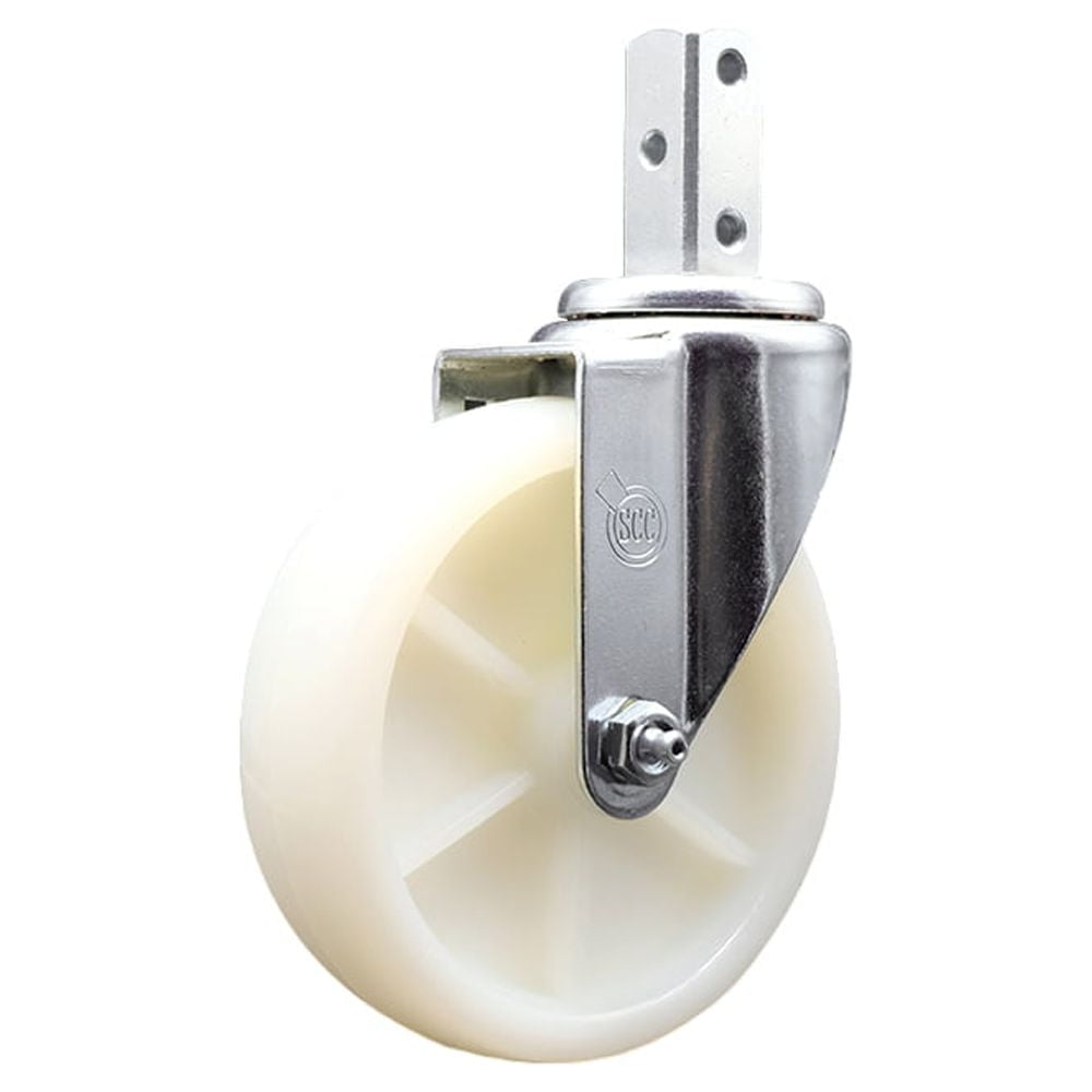 5 Inch Nylon Wheel Swivel 3/4 Inch Square Stem Caster Service Caster ...