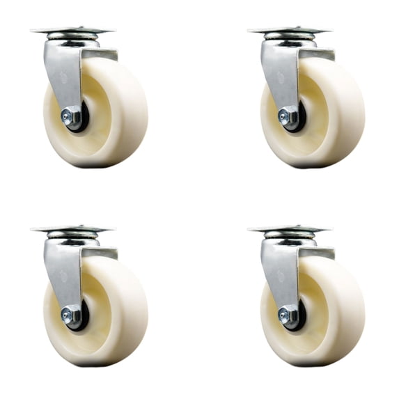 5 Inch Nylon Wheel Swivel Caster Set with Ball Bearings SCC - Walmart.com