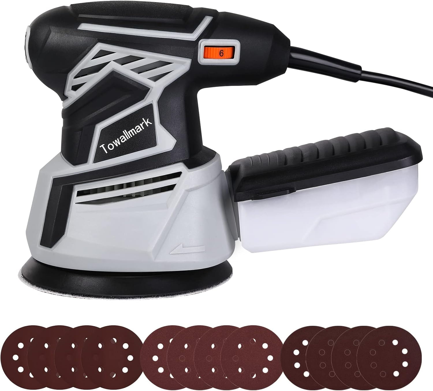 5-Inch Orbital Sander, 350W 2.6A Random Orbit Sander with 6 Variable ...