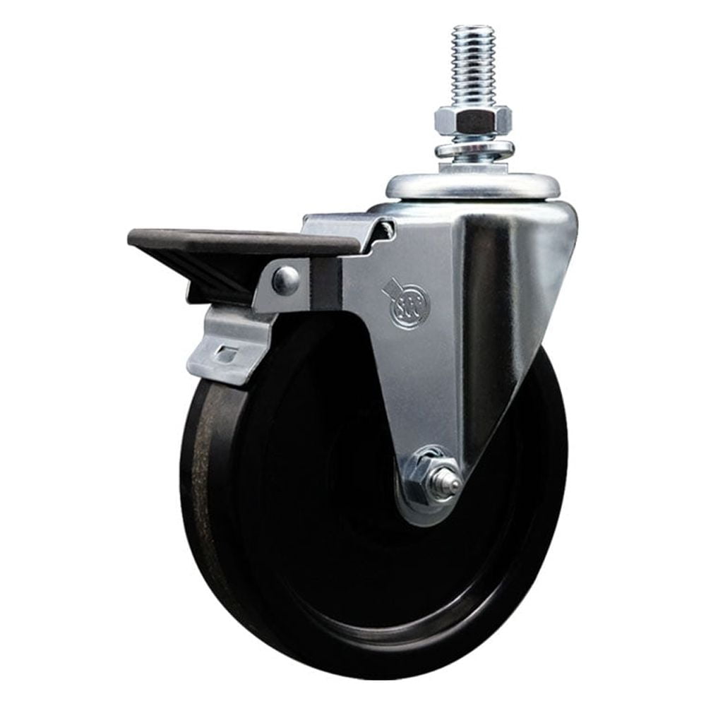 5 Inch Phenolic 10MM Threaded Stem Caster with Brake - Walmart.com