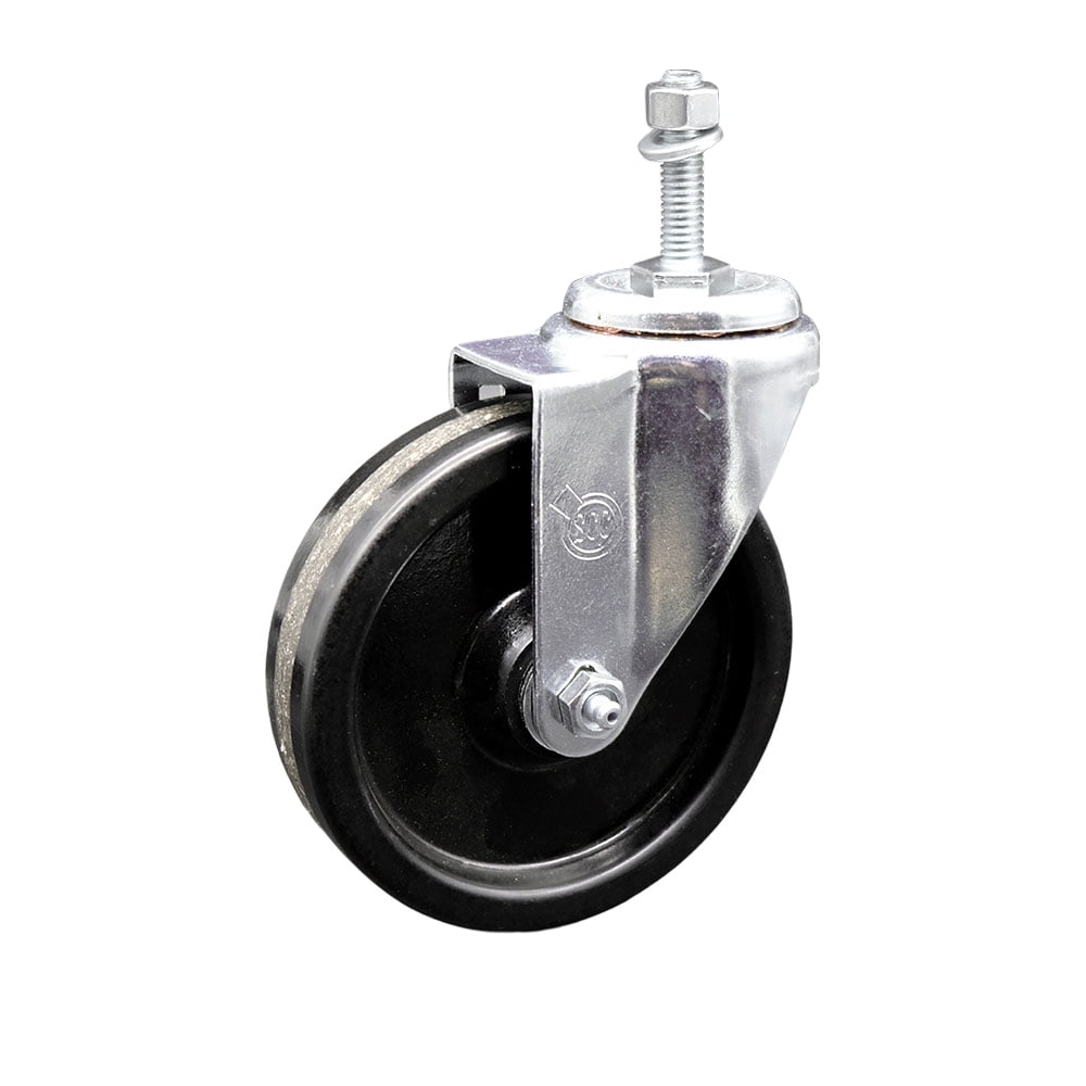 5 Inch Phenolic Wheel Swivel 10mm Threaded Stem Caster Service Caster ...