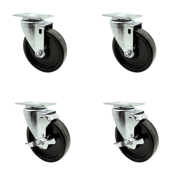 BBQ Smoker Grill Flat Free All Terrain 8 Inch Swivel Caster Set ...