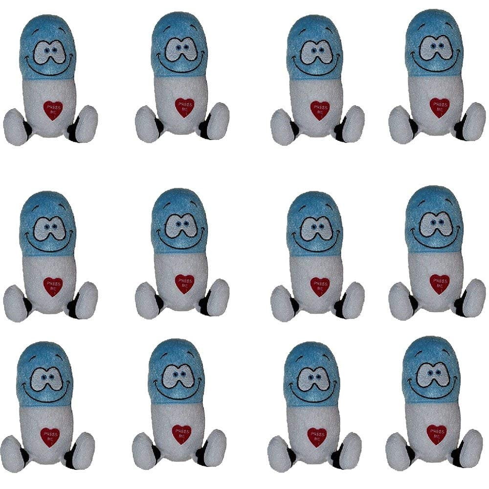 5" Inch Plush Giggling Happy Pill in Blue and White Set of 12 - Walmart.com