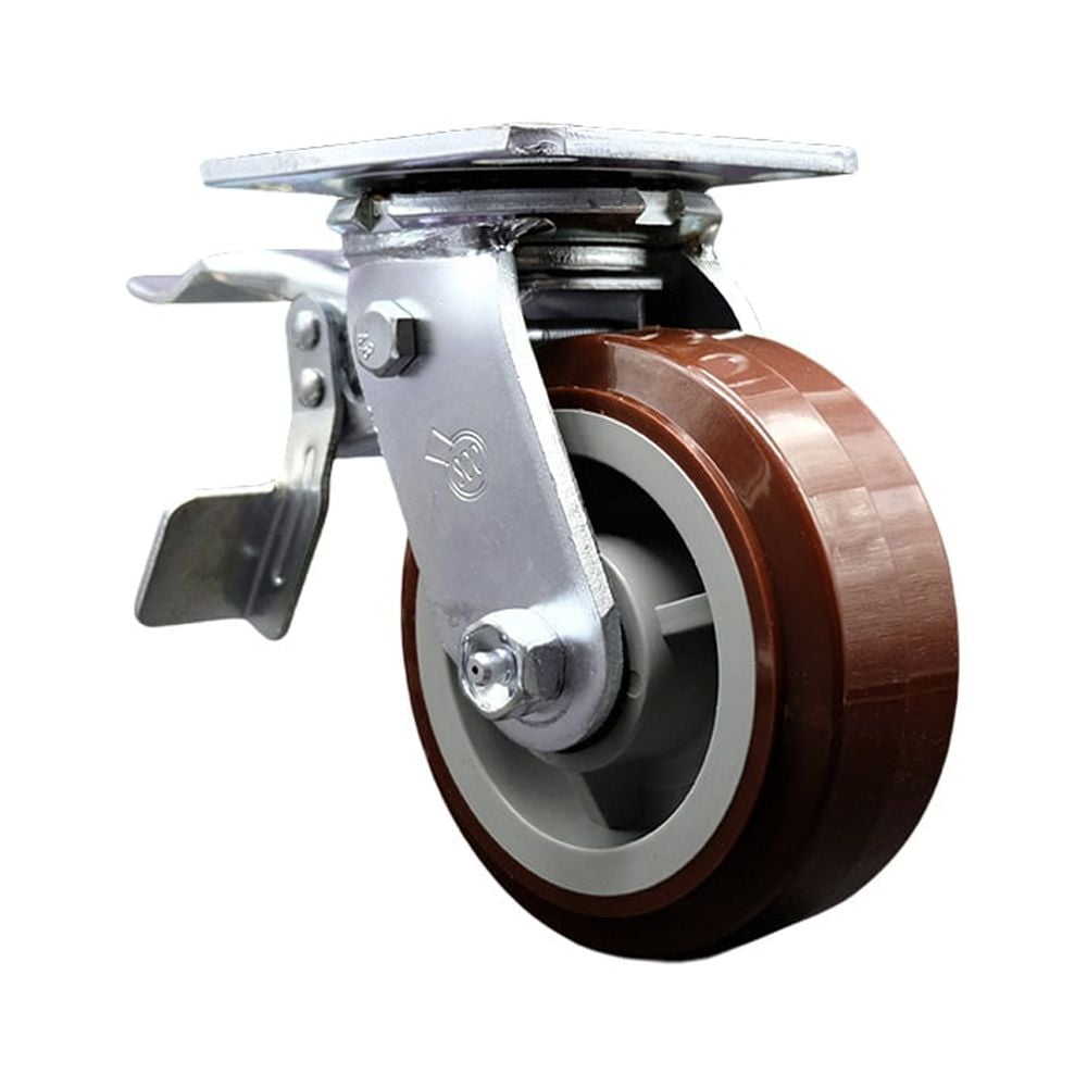 5 Inch Polyurethane Swivel Caster with Ball Bearing and Total Lock ...