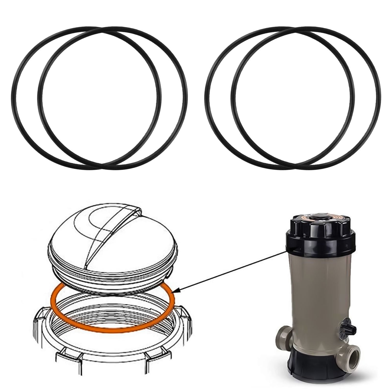 5. Inch Pool Chlorinator Lid O-Ring Replacement for Hayward CLX200K ...
