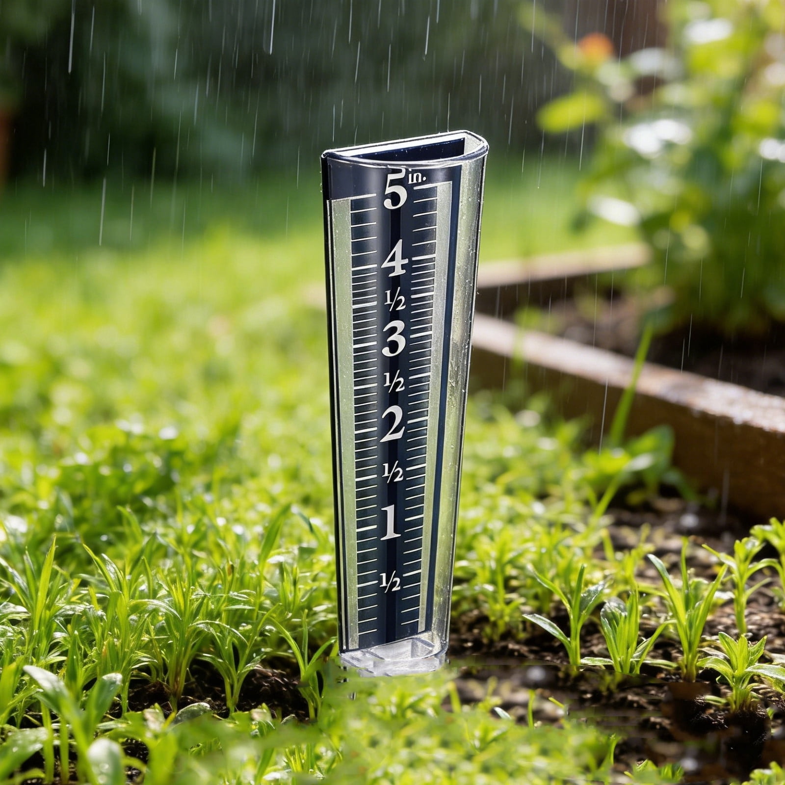 5 Inch Rain Gauge with Stake, Easy Read Rain Meter for Garden Yard ...