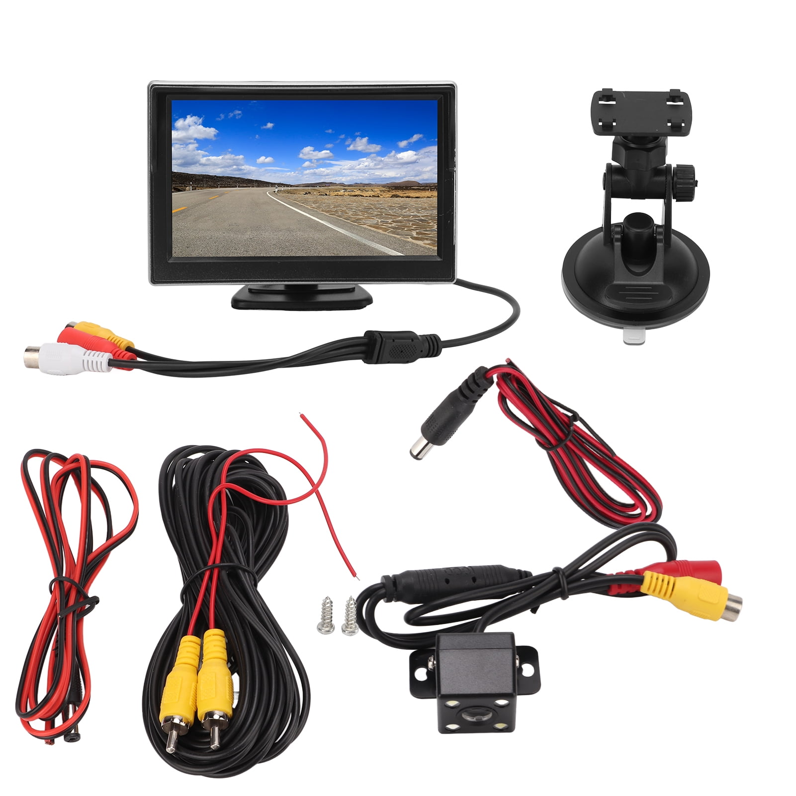 5-Inch Rearview Monitor Backup Camera System Kit, High Definition 12 ...