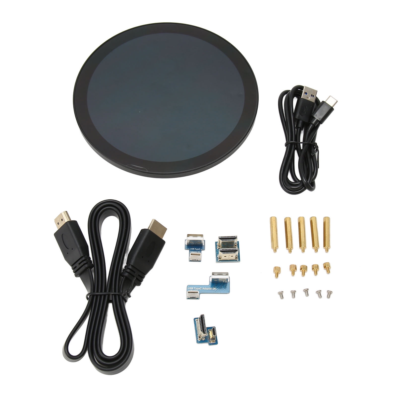 5 Inch Round Touch Display IPS 1080P 60Hz 10 Points 5V Type C Tempered ...