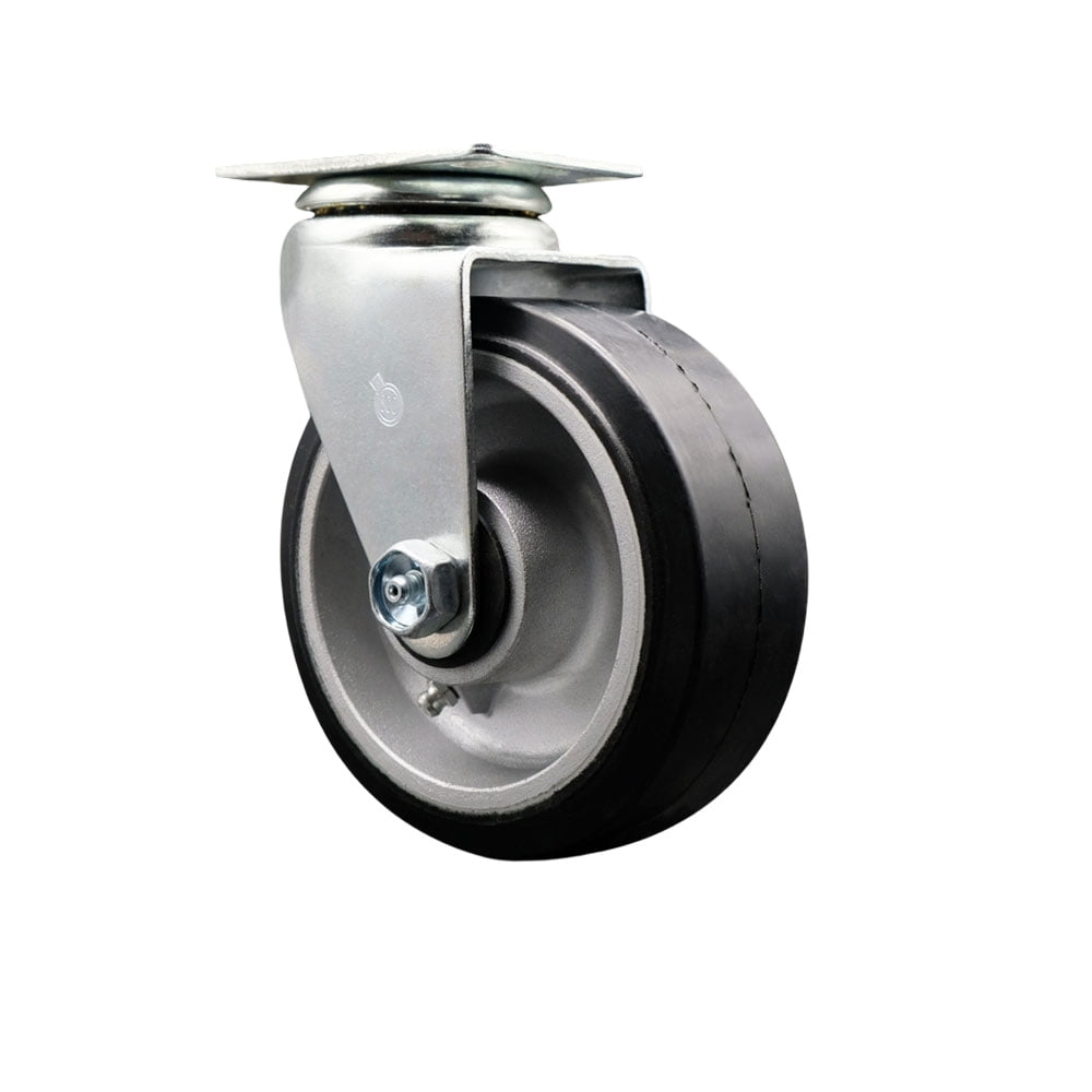 5 Inch Rubber on Aluminum Wheel Swivel Caster with Roller Bearing SCC ...
