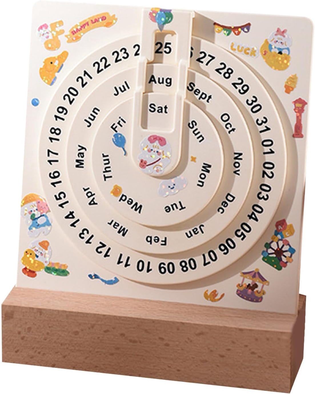 5 Inch Rustic Wooden Perpetual Calendar Desk Display, Never Buy a ...