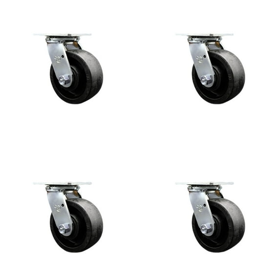 5 Inch SS Glass Filled Nylon Swivel Caster Set with Roller Bearing ...