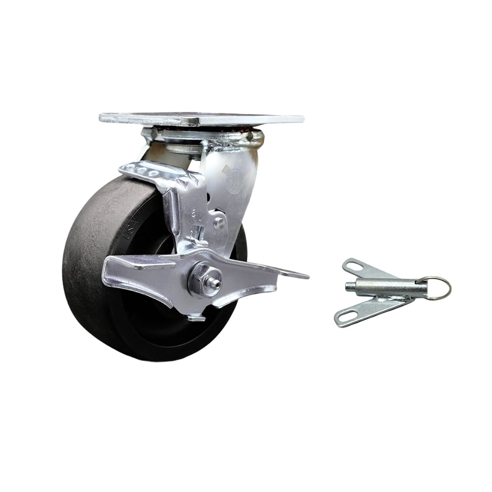 5 Inch SS Glass Filled Nylon Swivel Caster w/Delrin Bearing and Brake/Swivel Lck - Walmart.com