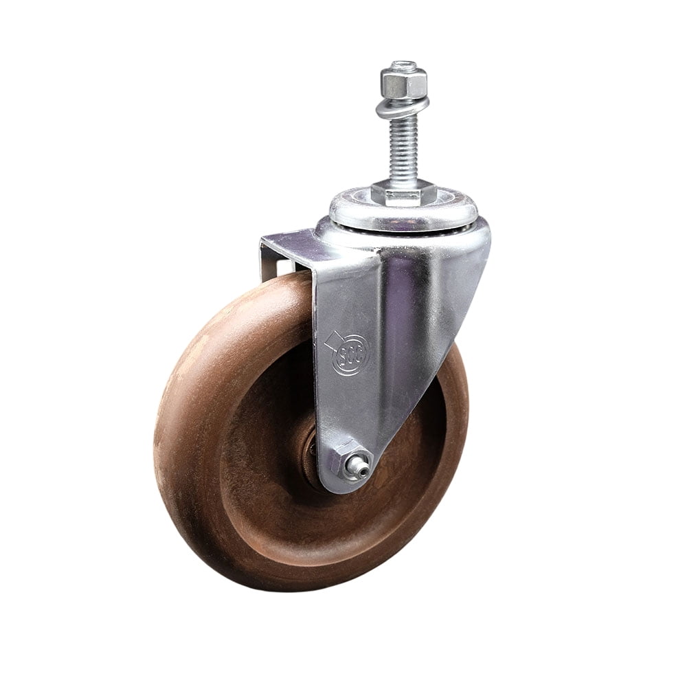 5 Inch SS High Temp Glass Filled Nylon Swivel 10mm Threaded Stem Caster ...
