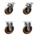 5 Inch SS High Temp Glass Filled Nylon Swivel Top Plate Caster Set with ...