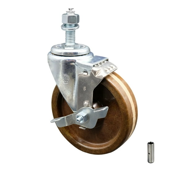 4 Inch High Temp Phenolic Wheel Swivel 5/8 Inch Threaded Stem Caster ...