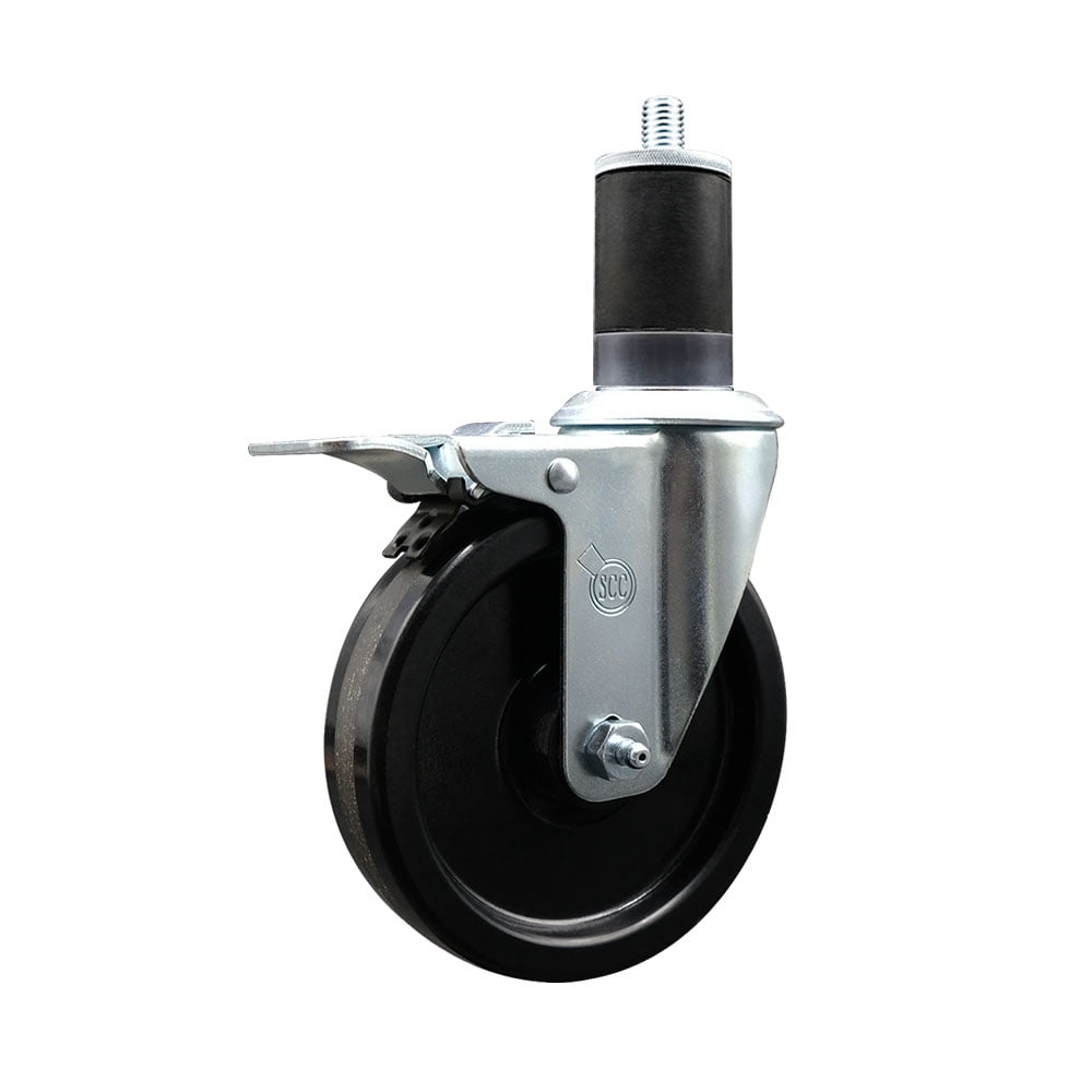 5 Inch SS Phenolic Swivel 1-5/8 Inch Expanding Stem Caster Total Lock ...