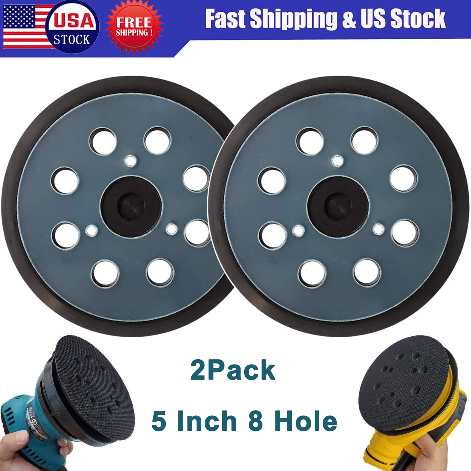 5 Inch Sander Hook and Loop Replacement Pad for Ryobi RS290 RS280,2 ...