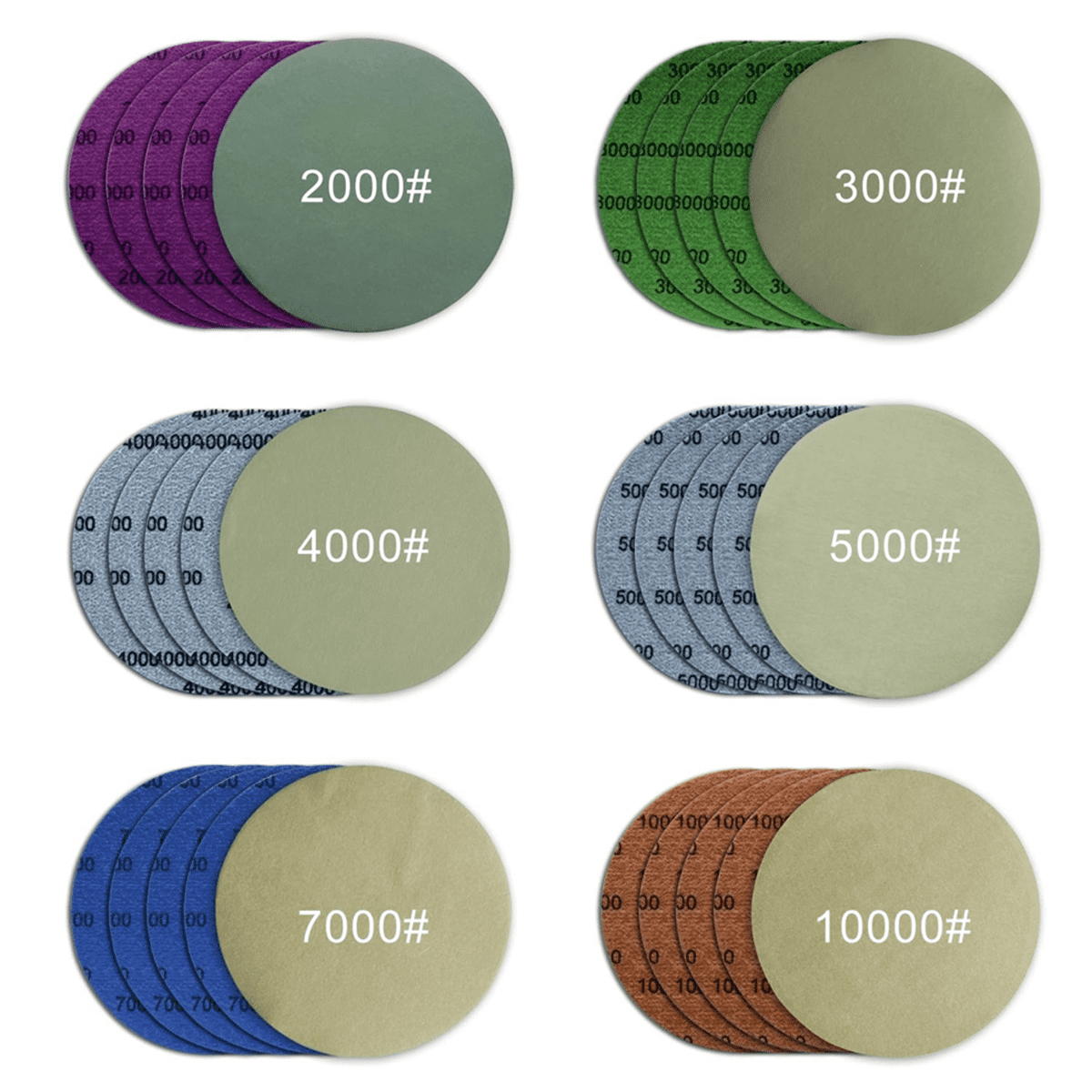 5 Inch Sanding Discs Hook and Loop, 30 Pcs Wet Dry Sandpaper, Round ...