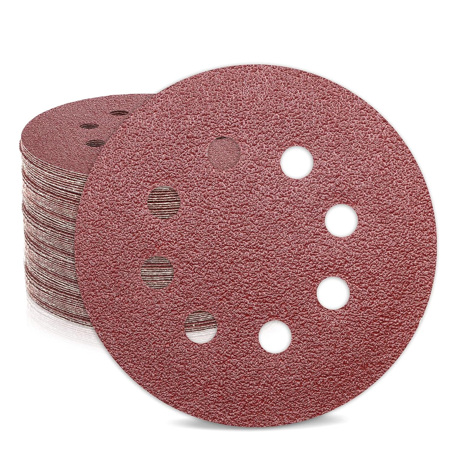 5 Inch Sandpaper 40 Grit, Coarse Grit 8 Hole Sanding Disc Hook and Loop ...