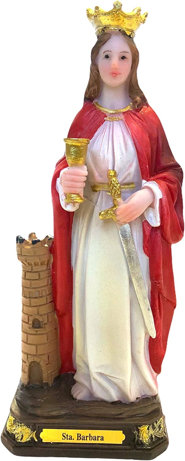 5" Inch Santa Barbara Religious Statue Figurine – Hand-Painted Catholic ...