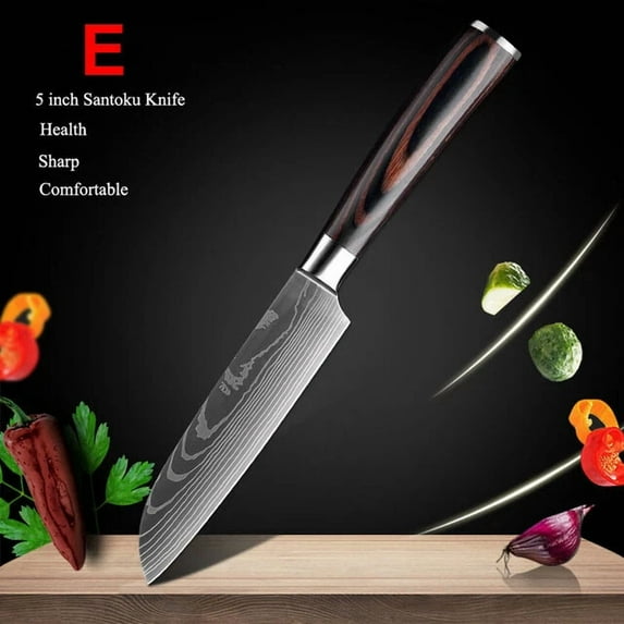 5 Inch Santoku Knife Kitchen Knife Japanese Damascus Stainless Steel ...