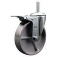 5 Inch Semi Steel Wheel Swivel 5/8 Inch Threaded Stem Caster Total Lock ...