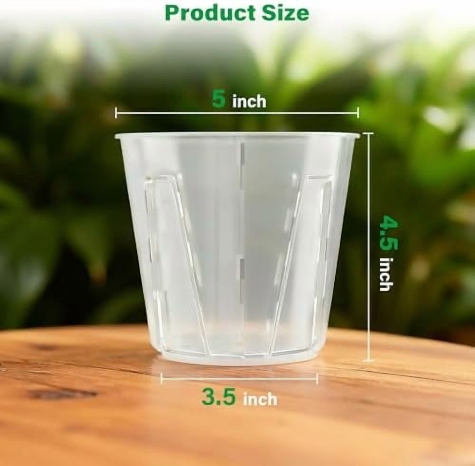 5 Inch Side-Open Orchid Pots 6 Pack, Clear Plastic Nursery Planters ...