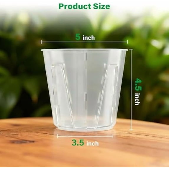 5 Inch Side-Open Orchid Pots 6 Pack, Clear Plastic Nursery Planters ...