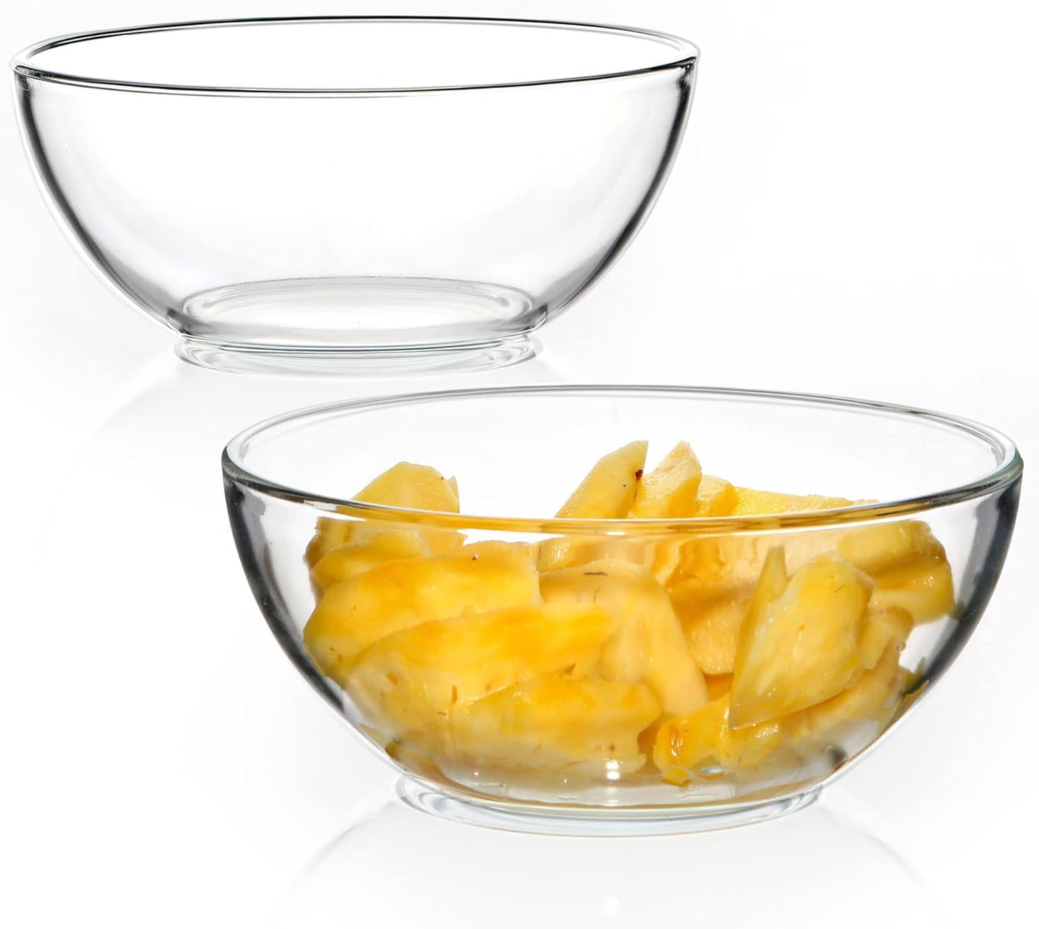 5 Inch Small Glass Bowls, Glass Dessert Bowl Set, Clear Tempered Glass ...
