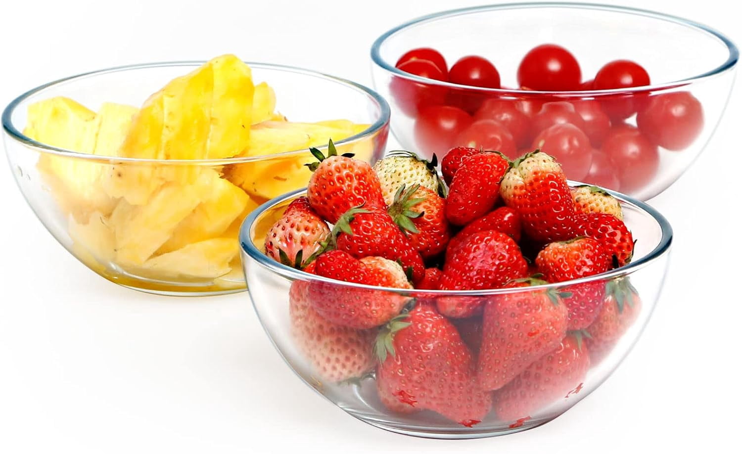 5 Inch Small Glass Bowls, Glass Dessert Bowl Set, Clear Tempered Glass ...