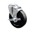 5 Inch Soft Rubber Wheel Swivel Bolt Hole Caster with Brake Service ...