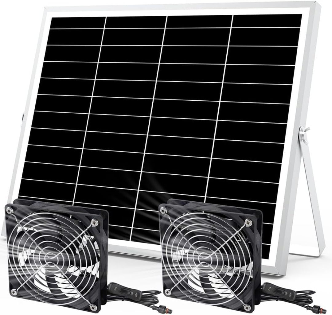 5 Inch Solar Powered Fan, Solar Exhaust Intake Fan Kit, IPX7 Waterproof ...