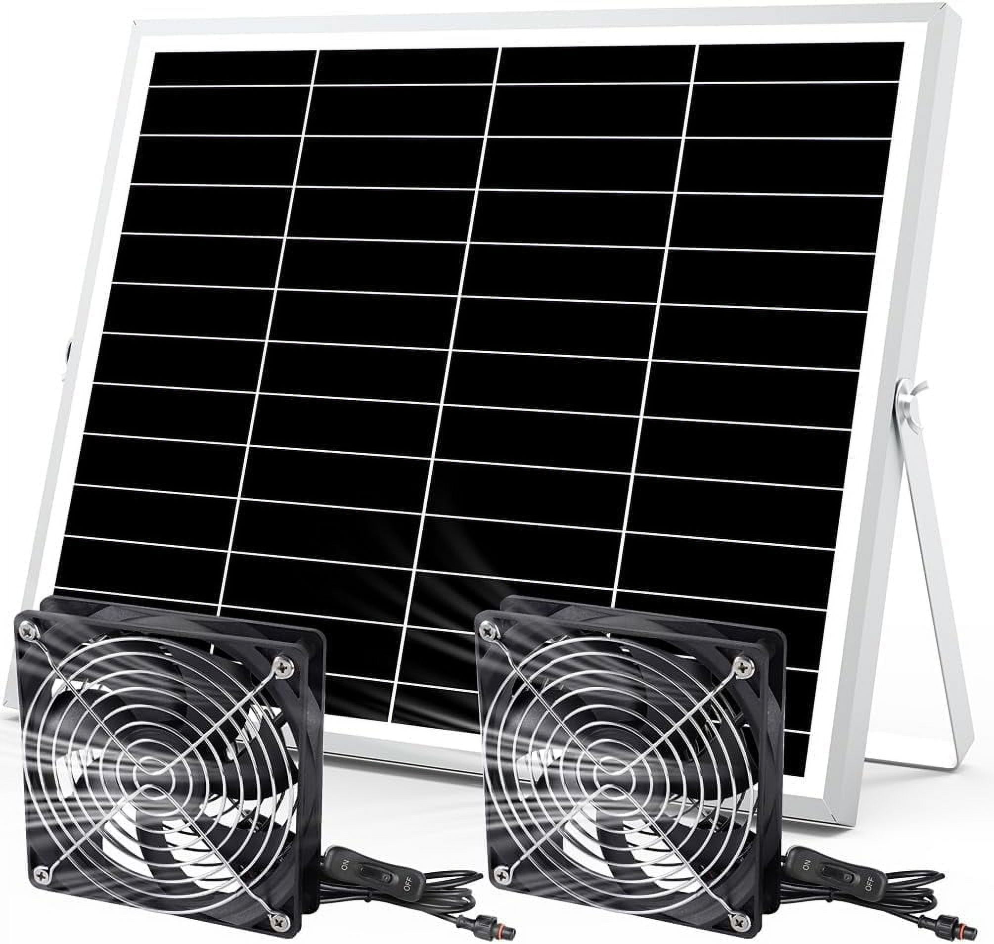 5 Inch Solar Powered Fan, Solar Exhaust Intake Fan Kit, IPX7 Waterproof ...
