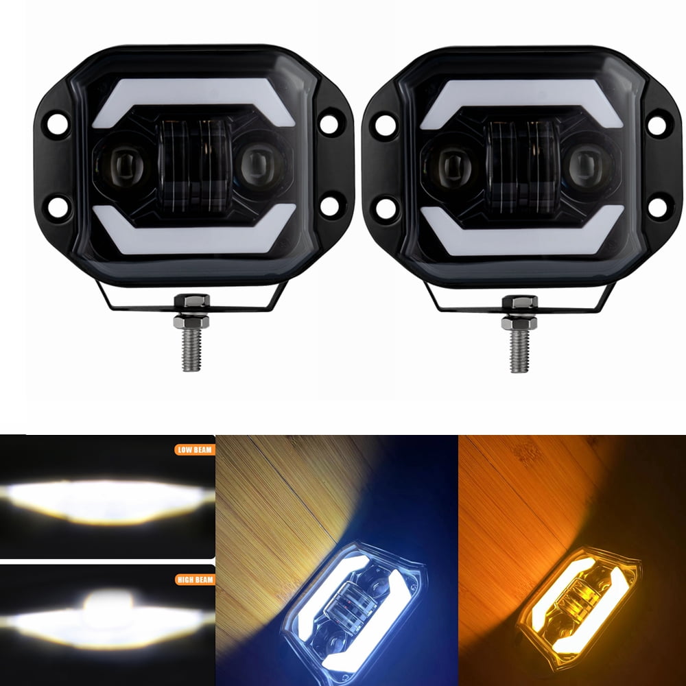 5 Inch Spotlight Flush Mount LED Work Light Bar Hi low Beam Off Road ...