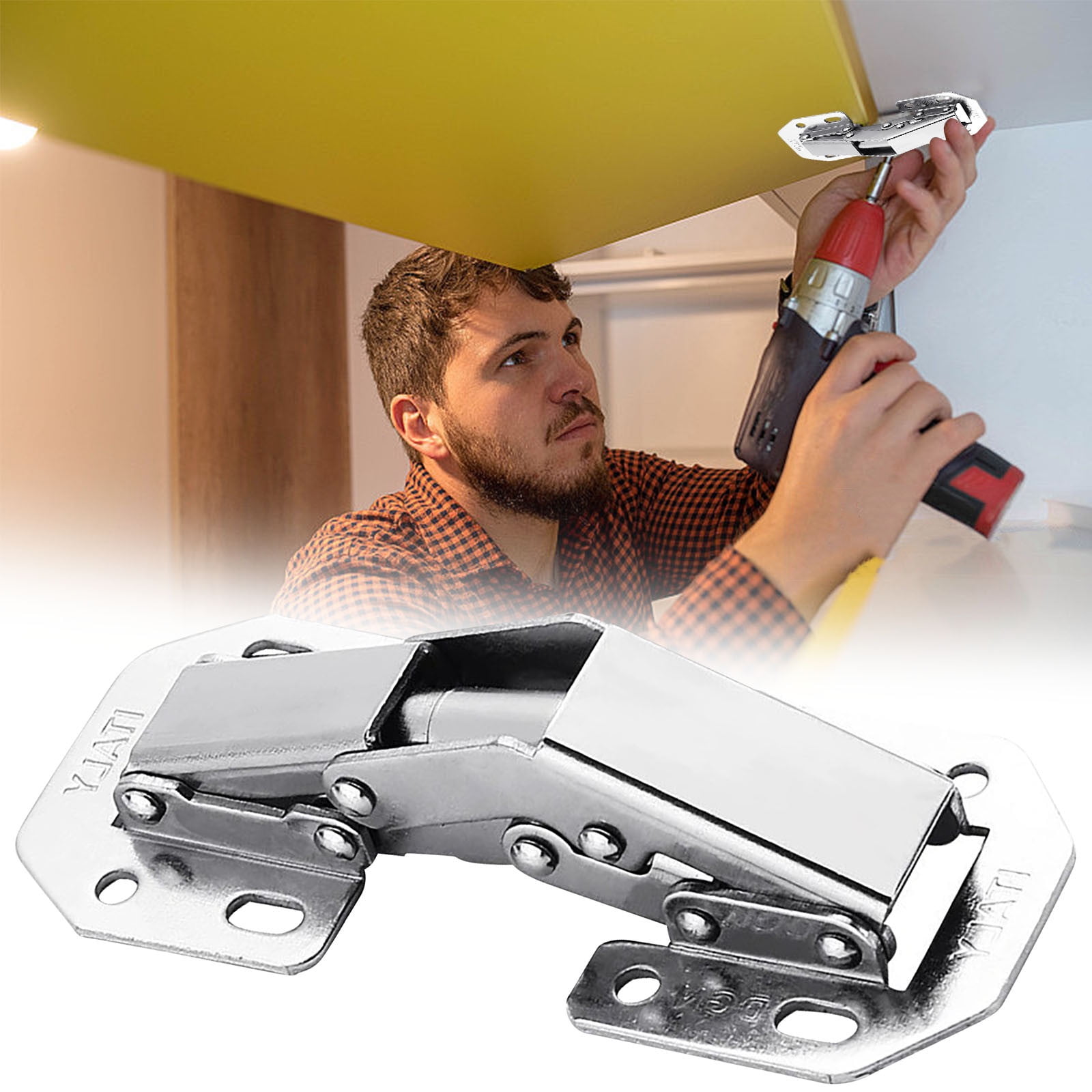 5 Inch Stainless Steel Cabinet Door Hinges, Non-Slotted Drill-Free ...