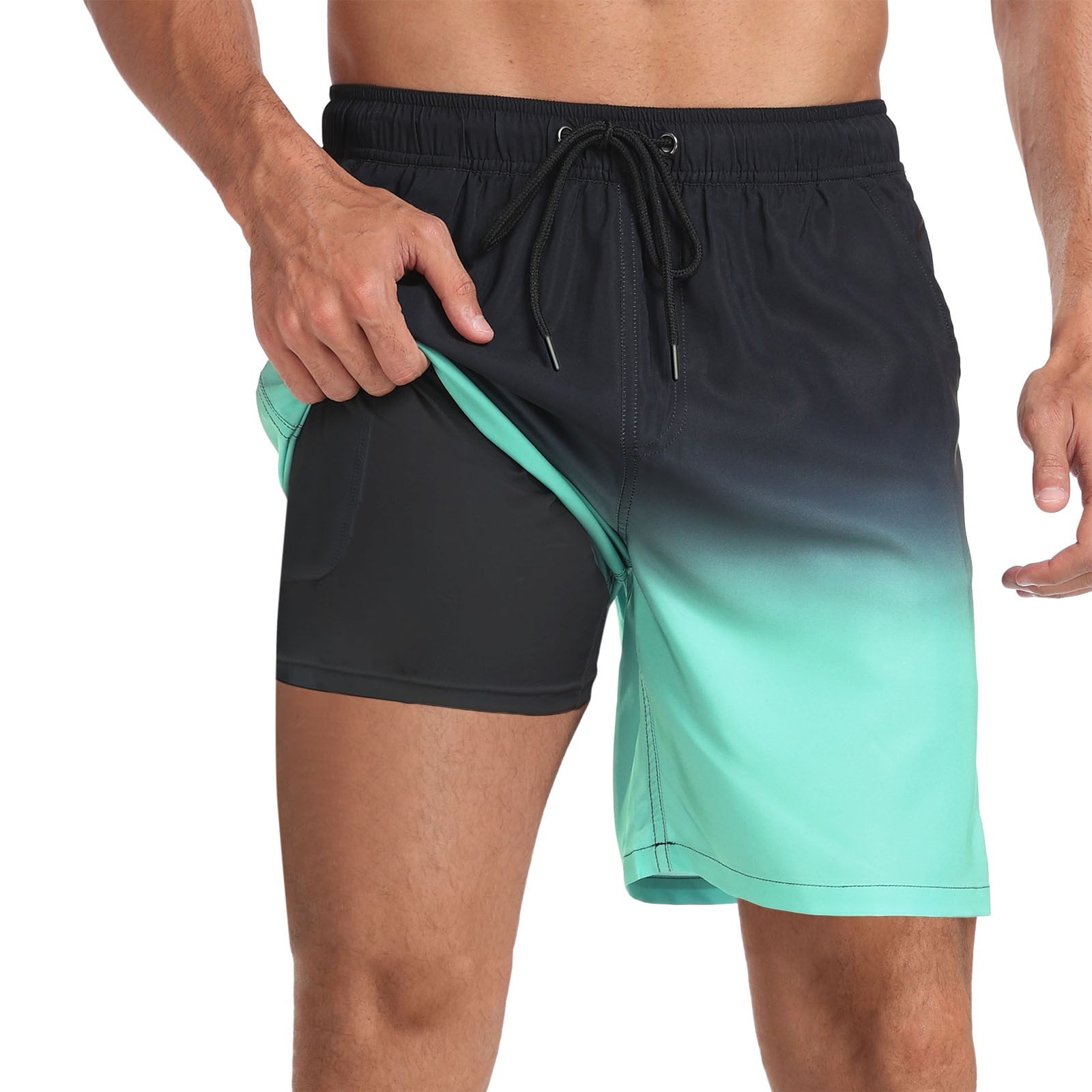5 Inch Swim Trunks Men Stretchy Quick Dry Elastic Waist Anti-Chafe ...