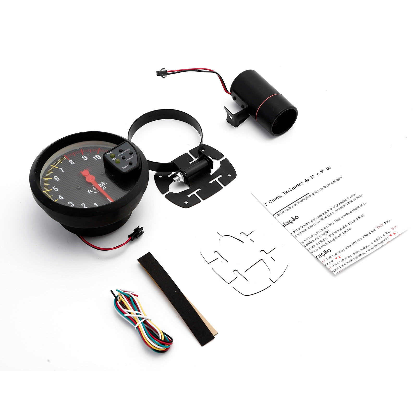 5 Inch Tachometer 11000 RPM Racing Car Gauge with LED Display for 1-8 ...
