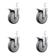 5 Inch Thermoplastic Rubber 7/8 Inch Square Stem Caster Set Total Lock ...
