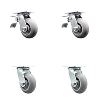 3 Inch 316SS Soft Rubber Wheel Swivel Top Plate Caster with Total Lock ...