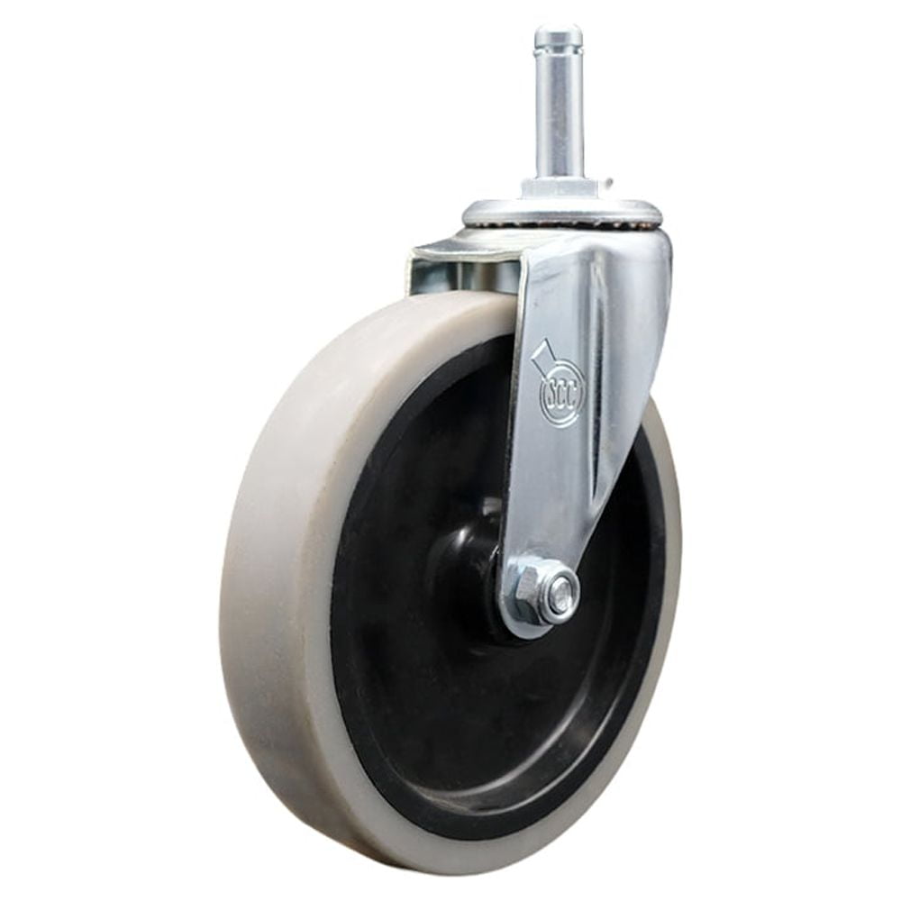 5 Inch Thermoplastic Rubber Wheel 1-3/8 Grip Ring Stem Caster Service ...