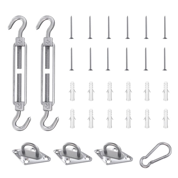 5 Inch Triangle Shade Sail Hardware Kit, 30Pcs 304 Stainless Steel Sun ...