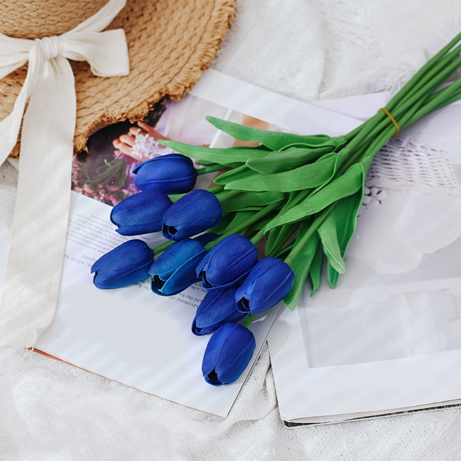 5 Inch Tulips Artificial Flowers, Flowers Fake Tulips for Spring White ...