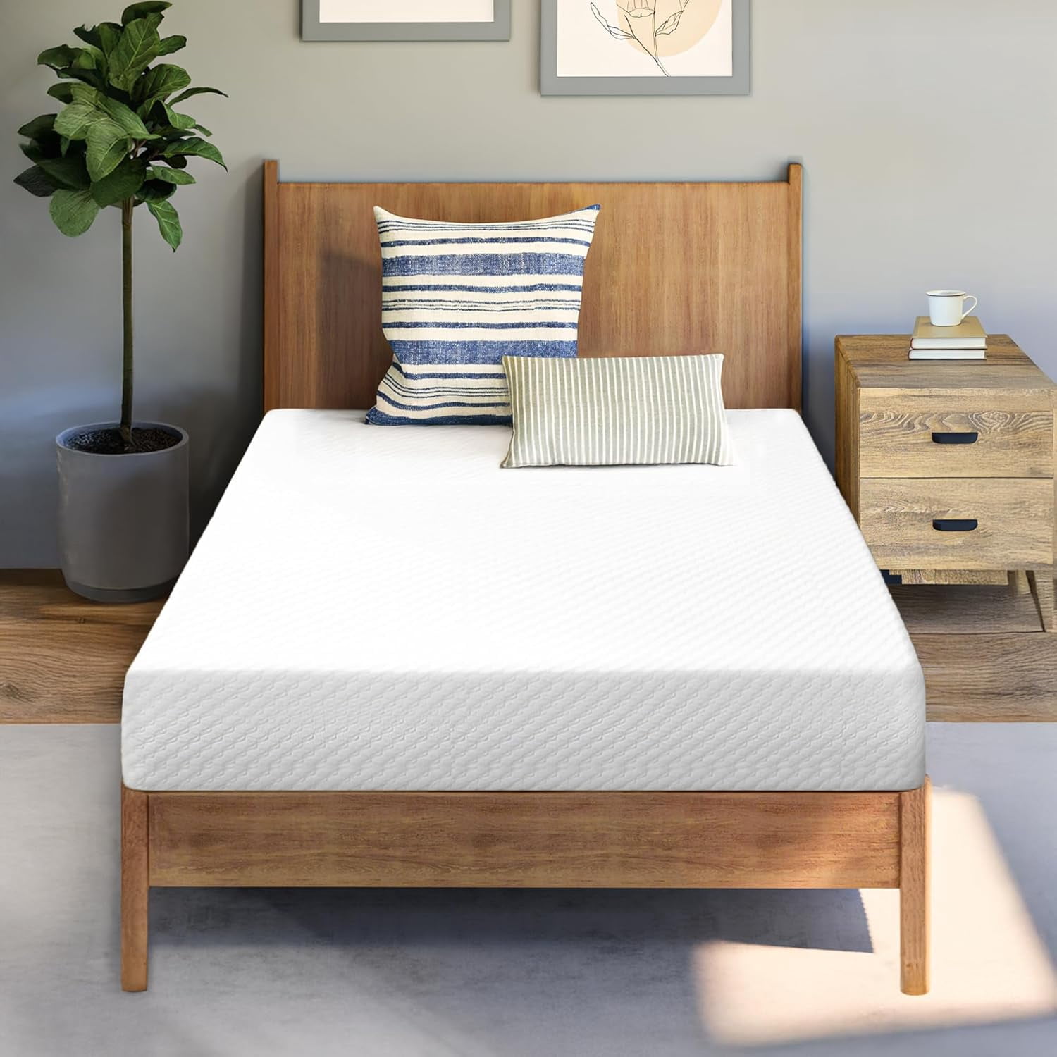 5 Inch Twin Cooling Gel Memory Foam Mattress for Cool Sleep Medium Firm ...