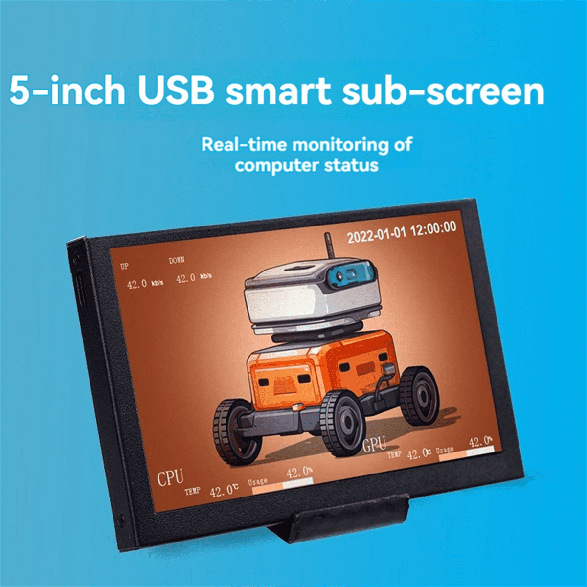 5-Inch USB-C Sub-Screen Chassis IPS Computer Sub-Screen Graphics Card ...
