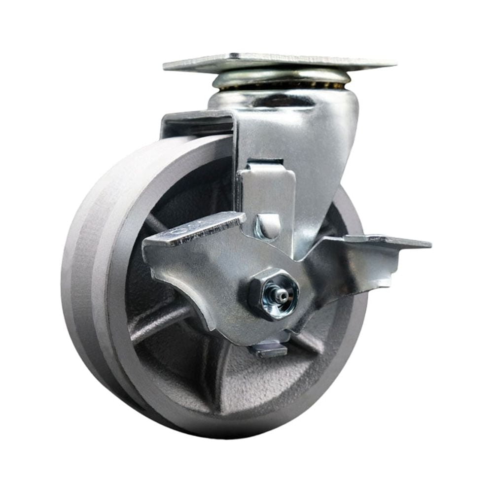 5 Inch V-Groove Semi Steel Cast Iron Swivel Caster with Roller Bearing ...