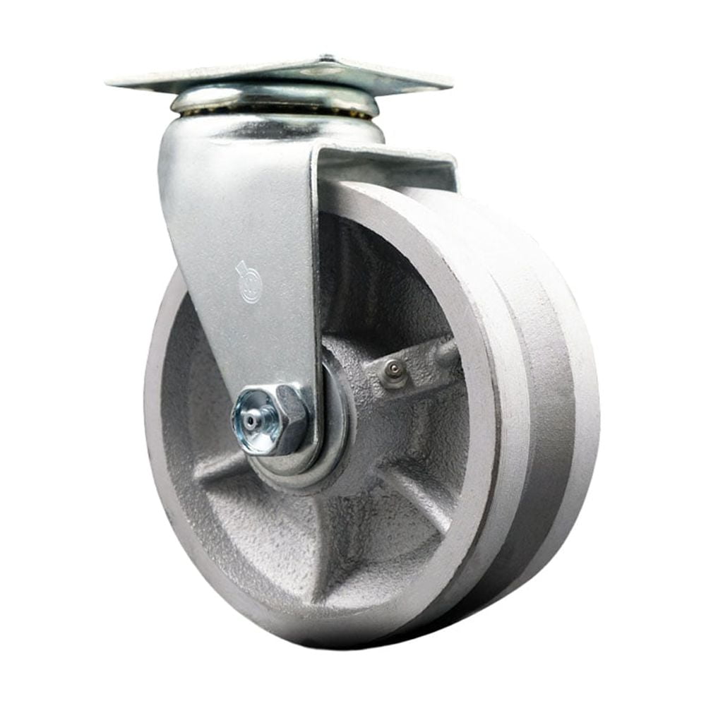5 Inch V-Groove Semi Steel Cast Iron Wheel Swivel Caster with Roller ...